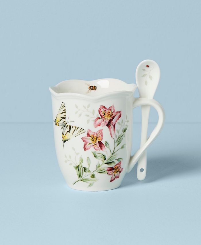 Lenox Butterfly Meadow Mug with Spoon, Macy's Exclusive - Macy's