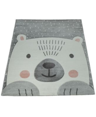 Kids Rug Cute Polar Bear Motive 3d Carved In Grey - 32'' X 59'' - Macy's