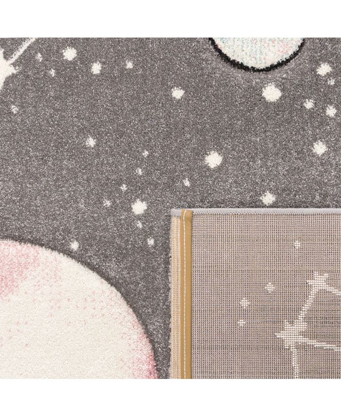Paco Kids Space Rug Colorful Galaxy With Planets And Stars In Grey - 32 ...
