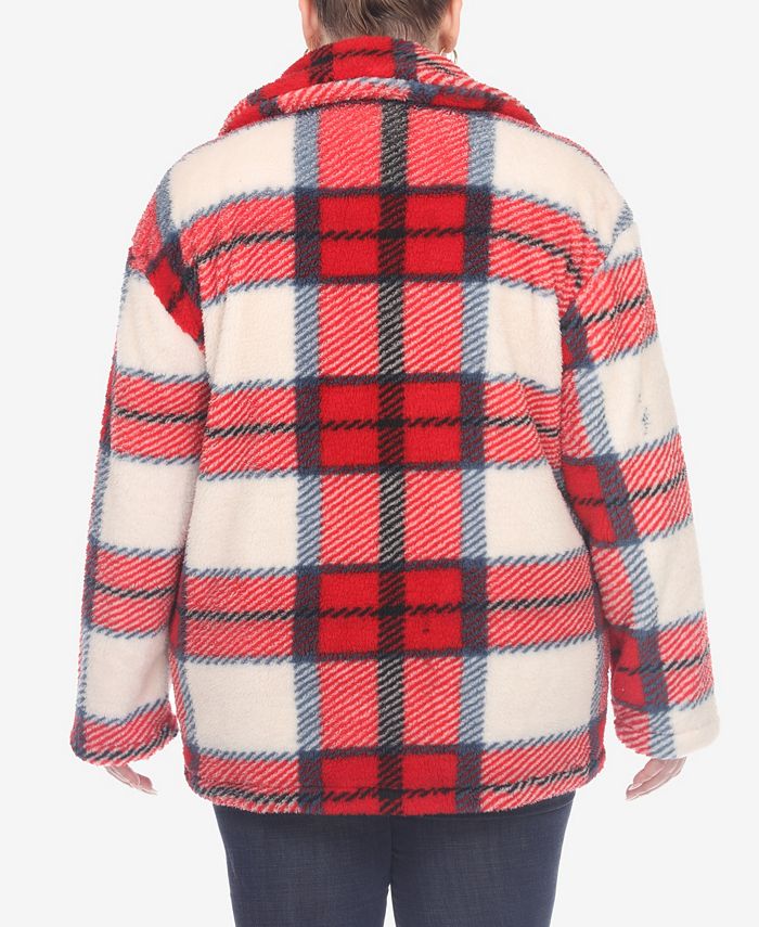 White Mark Plus Size Plaid Shacket Jacket - Macy's