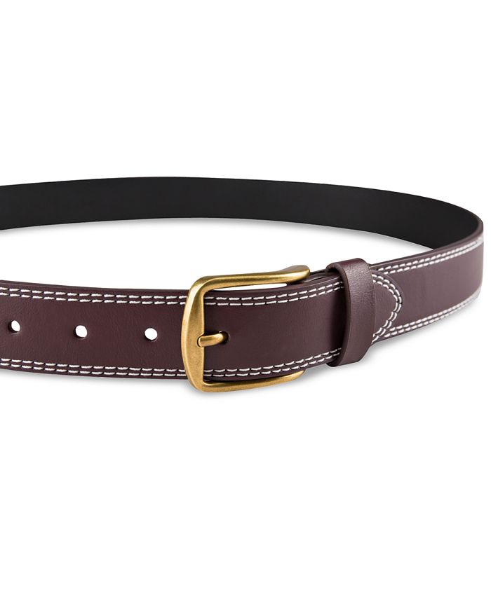Club Room Men's Double-Stitch Belt, Created for Macy's - Macy's