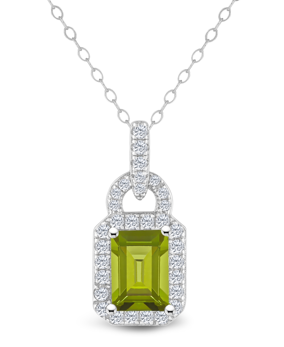 Click here for Macys Topaz (1/4 ct. t.w.) Halo Pendant Necklace i... prices