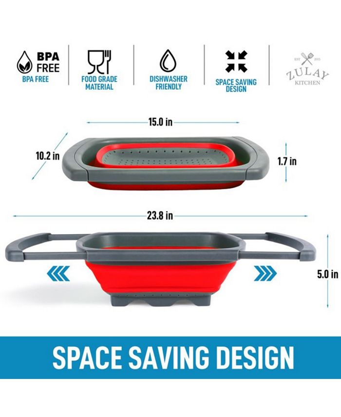 Zulay Kitchen Collapsible Colander With Extendable Handles - Macy's