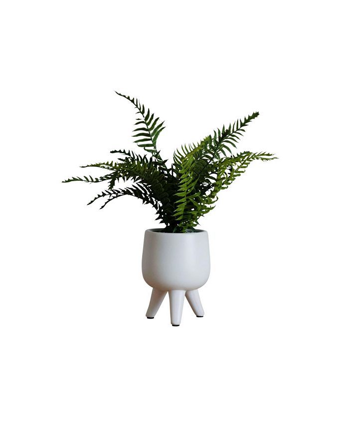 Nature's Elements Desktop Artificial Palm in Decorative Ceramic Pot, 17 ...