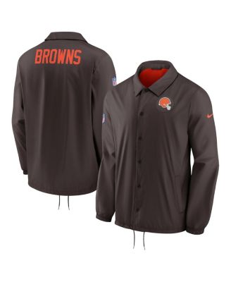 Men's Brown Cleveland Browns Sideline Coaches Full-Snap Jacket