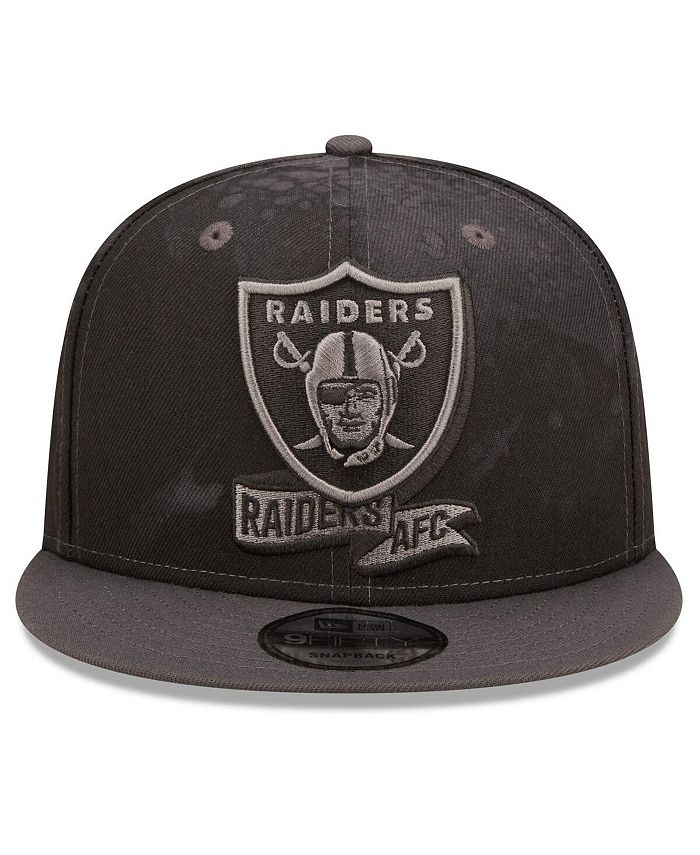 New Era Mens Gray Las Vegas Raiders Ink Dye Tonal 2022 Sideline 9fifty