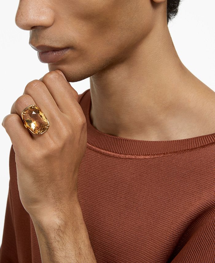 Swarovski Oversize Cushion-Cut Crystal Cocktail Ring - Macy's