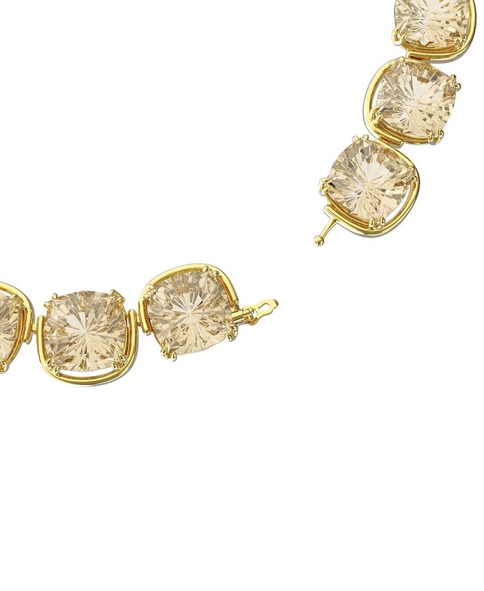 Swarovski Gold-Tone Harmonia Crystal Cushion All Around Necklace, 14-1/ ...
