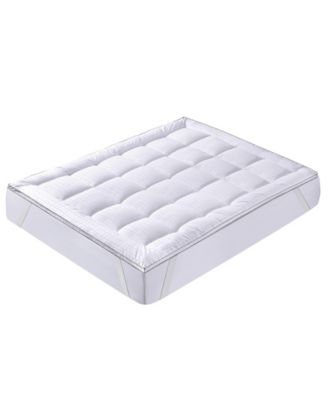 UNIKOME 2" Grid Jacquard Down Alternative Mattress Topper Collection ...