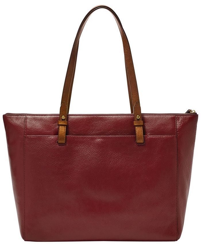 Fossil Rachel Leather Tote with Zipper & Reviews - Handbags ...