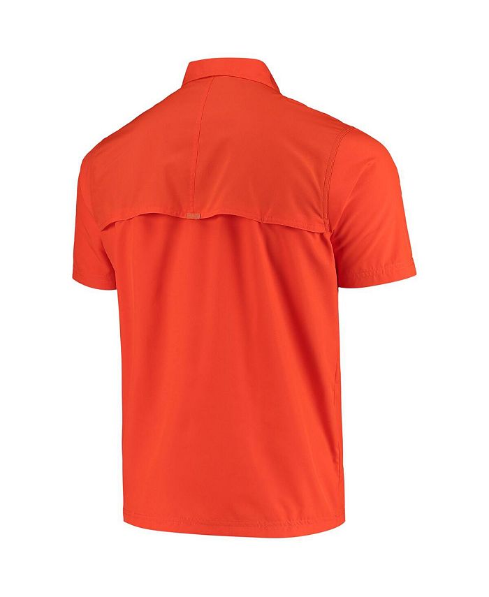 Antigua Men's Orange Philadelphia Flyers Kickoff Fishing Button-Up ...