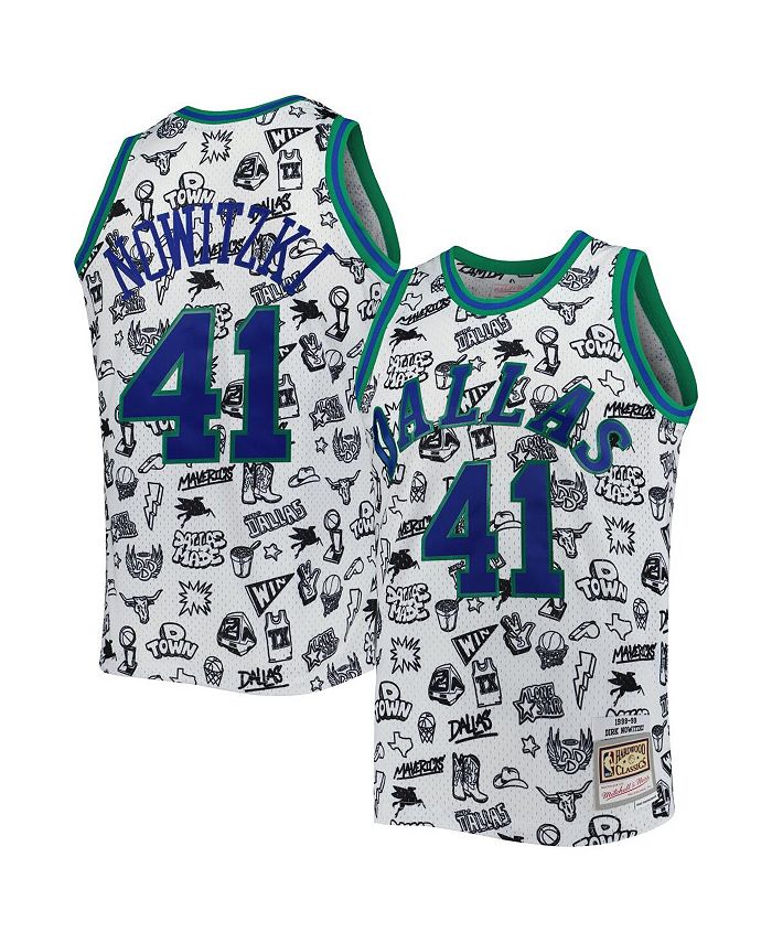 Mitchell & Ness Men's Dirk Nowitzki White Dallas Mavericks 1998-99 ...