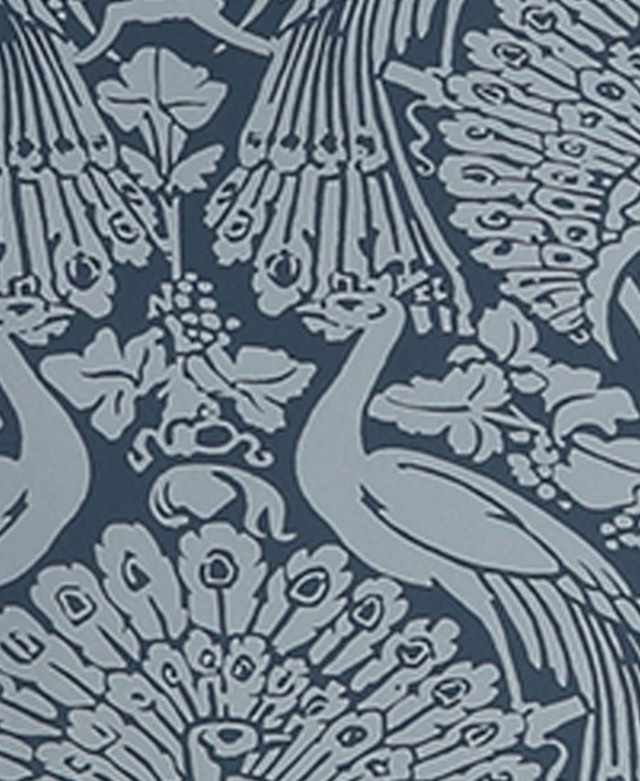 Laura Ashley Peacock Damask Wallpaper - Macy's