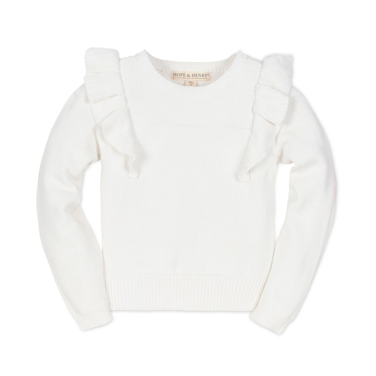 Click here for Hope & Henry Baby Girls Long Sleeve Pointelle Yoke... prices