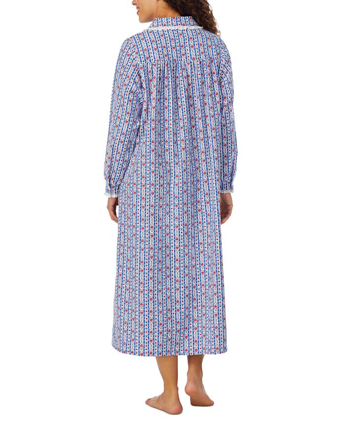 Lanz of Salzburg Cotton Lace-Trim Flannel Nightgown - Macy's
