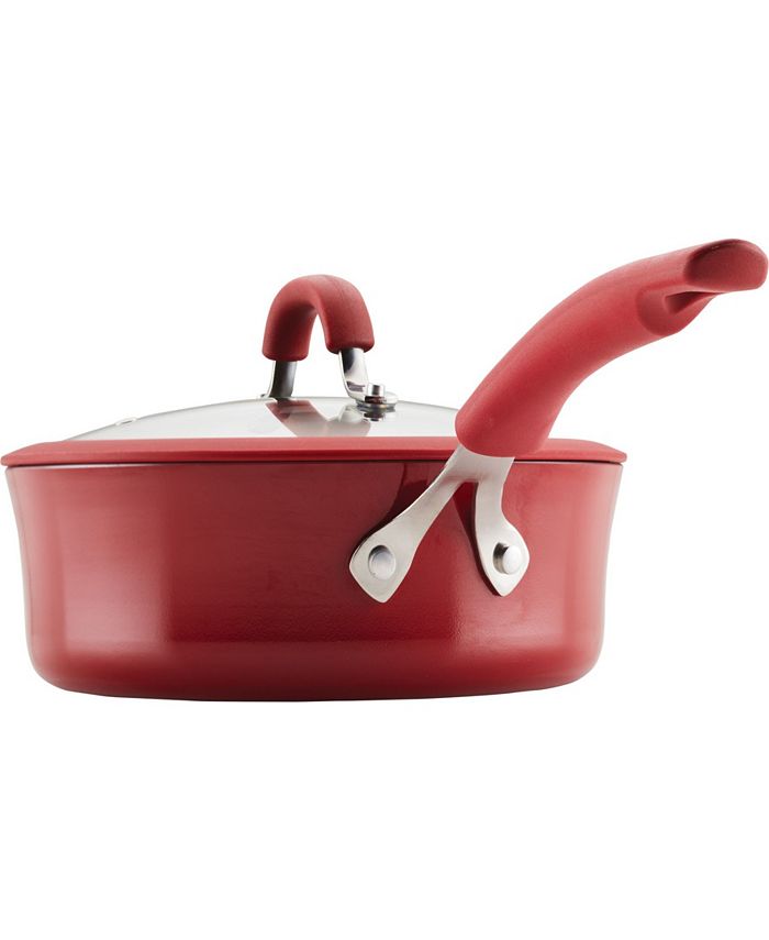 Rachael Ray Cook + Create Aluminum Nonstick Saute Pan with Lid, 3 Quart ...