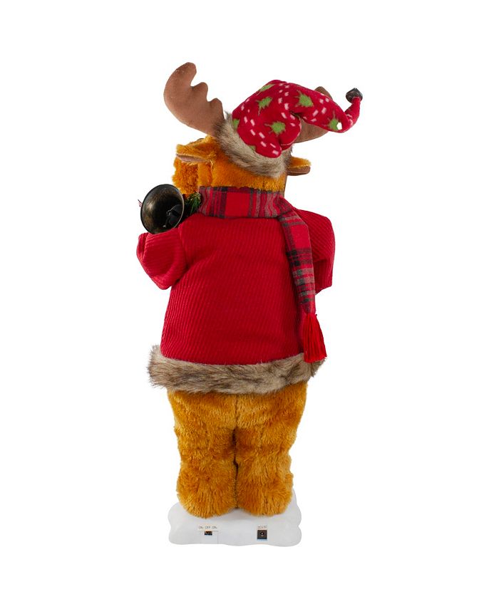 Northlight Lighted and Animated Musical Moose Christmas Figure, 24 ...