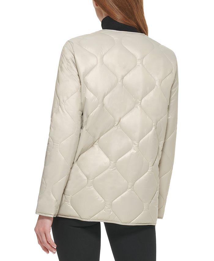 Calvin Klein Women's Collarless Onion Quilted Coat - Macy's