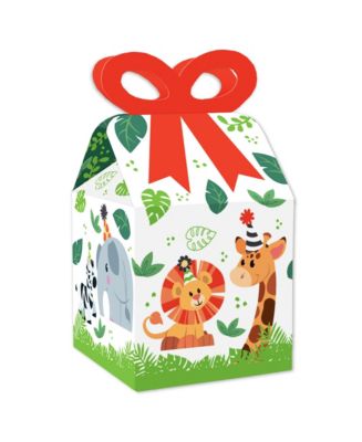 Big Dot of Happiness Jungle Party Animals - Square Favor Gift Boxes ...