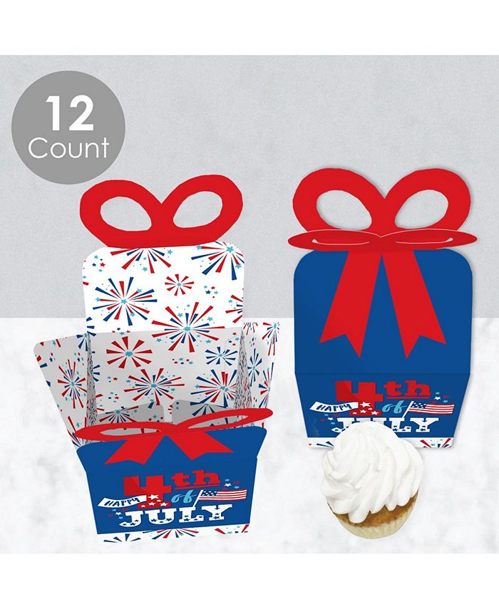 Big Dot of Happiness Firecracker 4th of July - Square Favor Gift Boxes ...