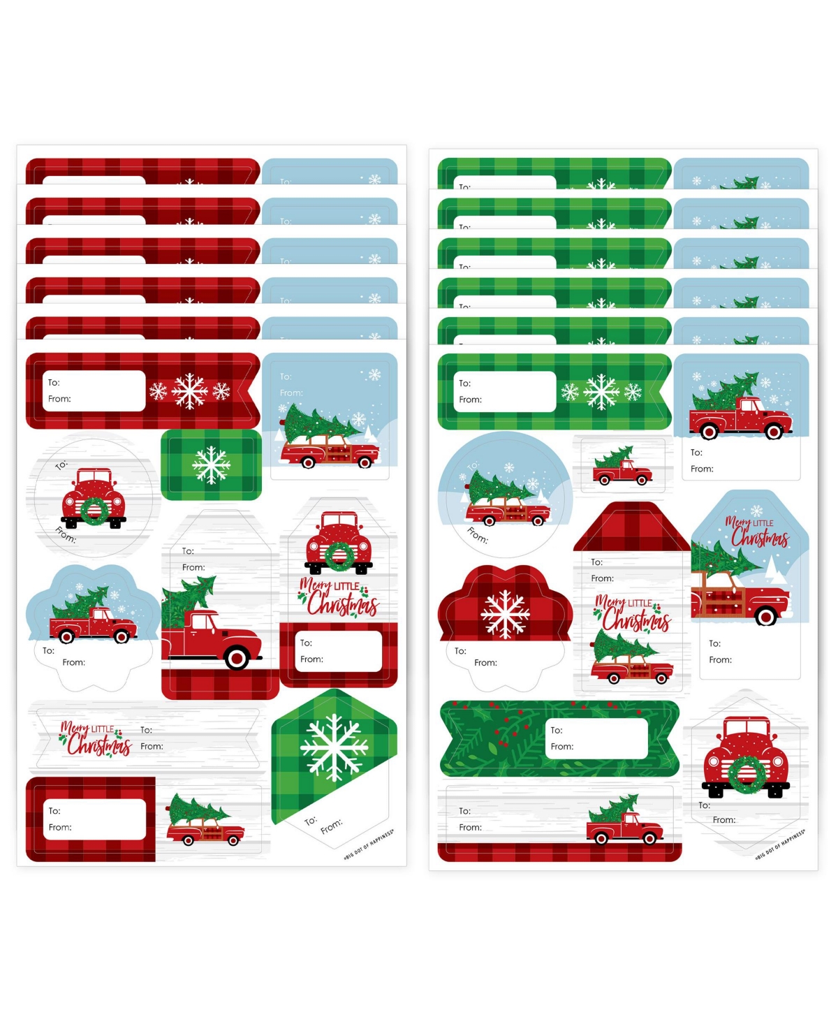 Big Dot of Happiness Merry Little Christmas Tree Party Gift Tag Labels ...