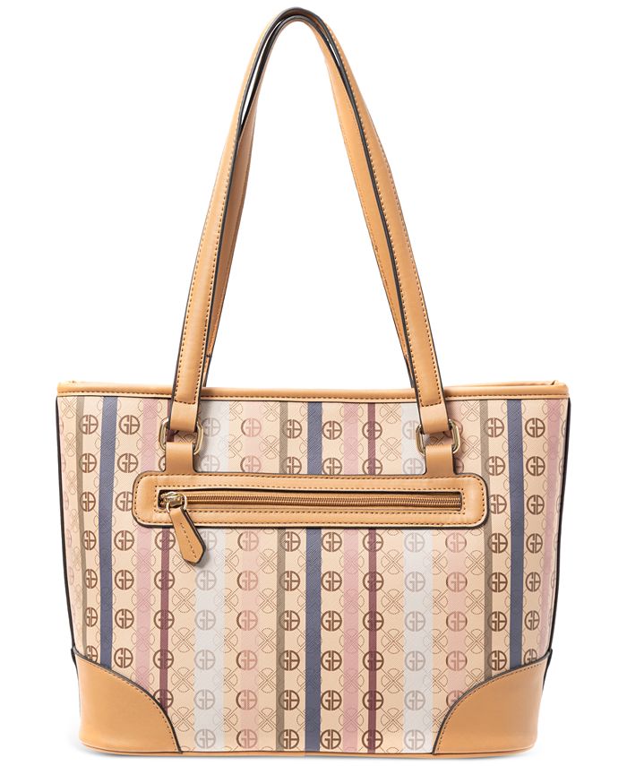 Giani Bernini Signature Stripe Faux Leather Tote, Created for Macy's ...