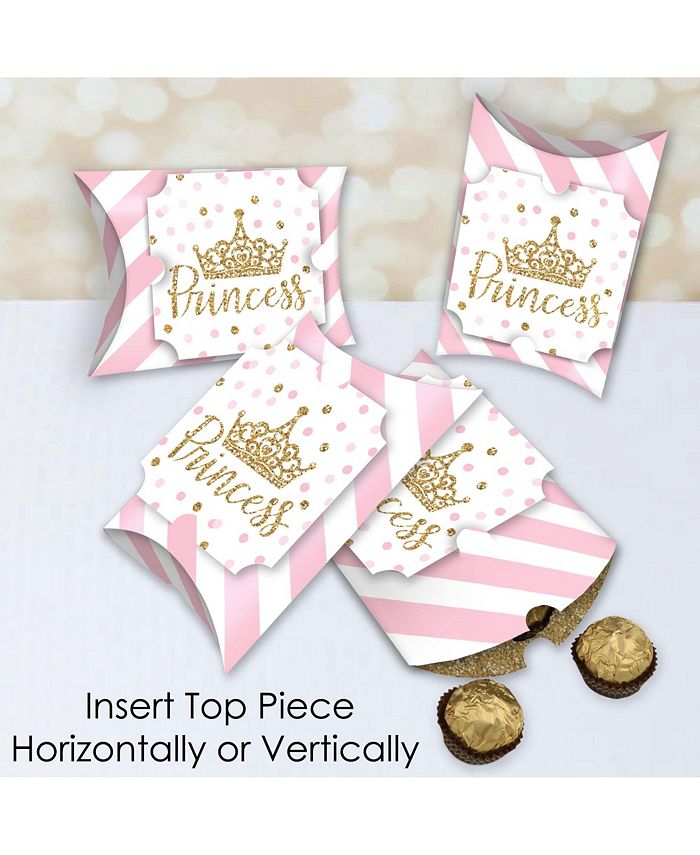Big Dot of Happiness Little Princess Crown - Favor Gift Boxes - Pink ...