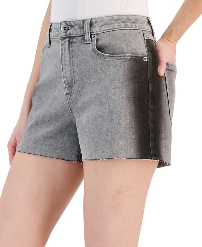 I.N.C. International Concepts Women's High Rise Frayed Hem Denim Shorts ...