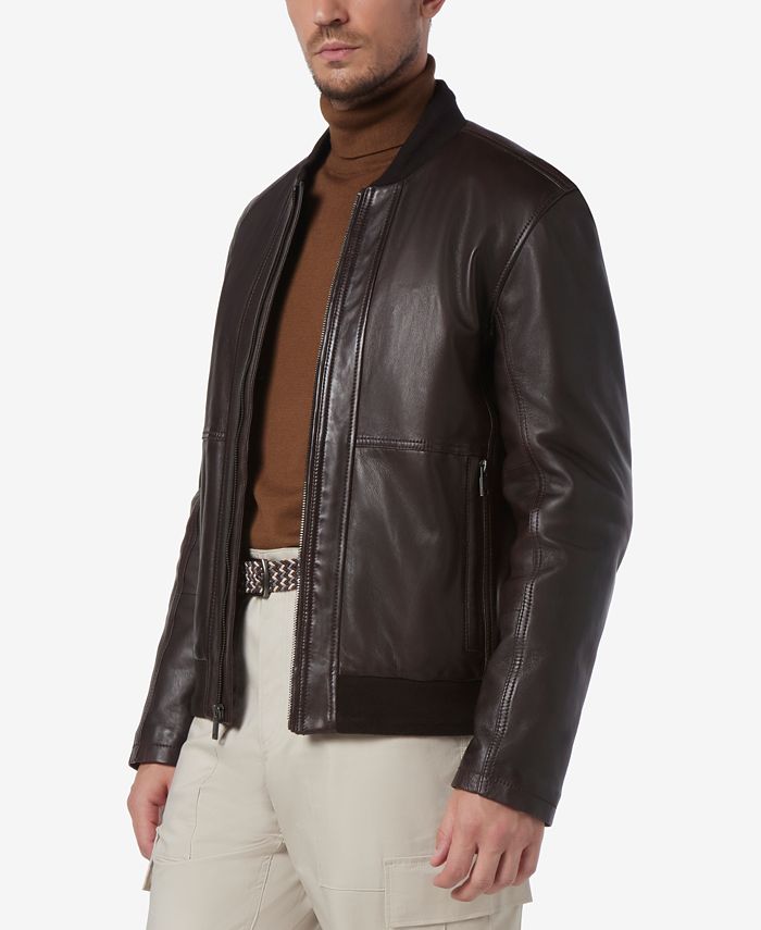 Marc New York Men's MacNeil Smooth Leather Bomber Jacket - Macy's