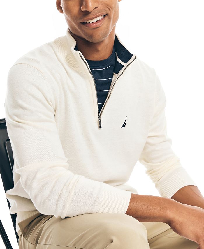 Nautica Men's Navtech Classic-Fit Solid Quarter Zip Sweater - Macy's