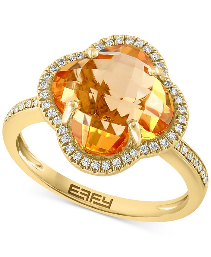 EFFY Collection EFFY® Citrine (5-1/6 ct.t.w.) & Diamond (1/8 ct. t.w ...