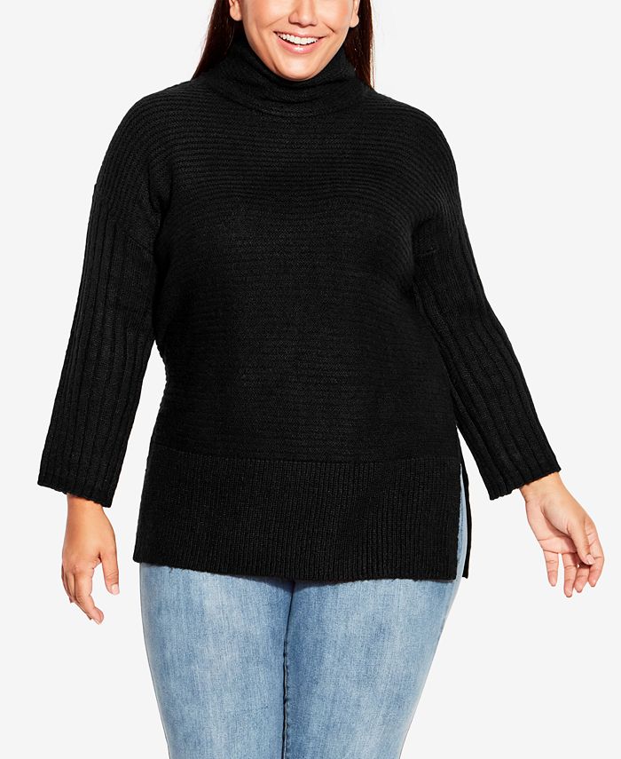 AVENUE Plus Size Oversize Cowl Sweater - Macy's
