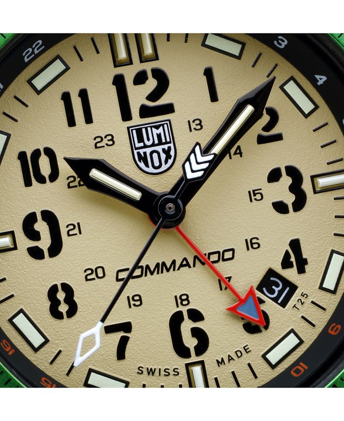 Luminox Men's Swiss Commando Raider Military GMT Green Rubber Strap ...