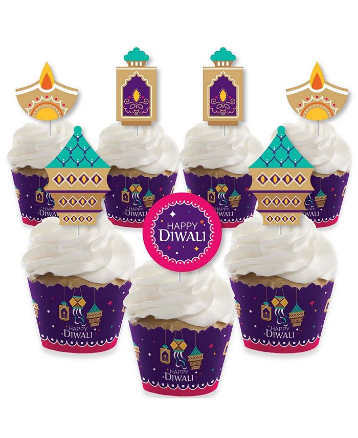 Big Dot of Happiness Happy Diwali - Cupcake Decoration - Festival of ...