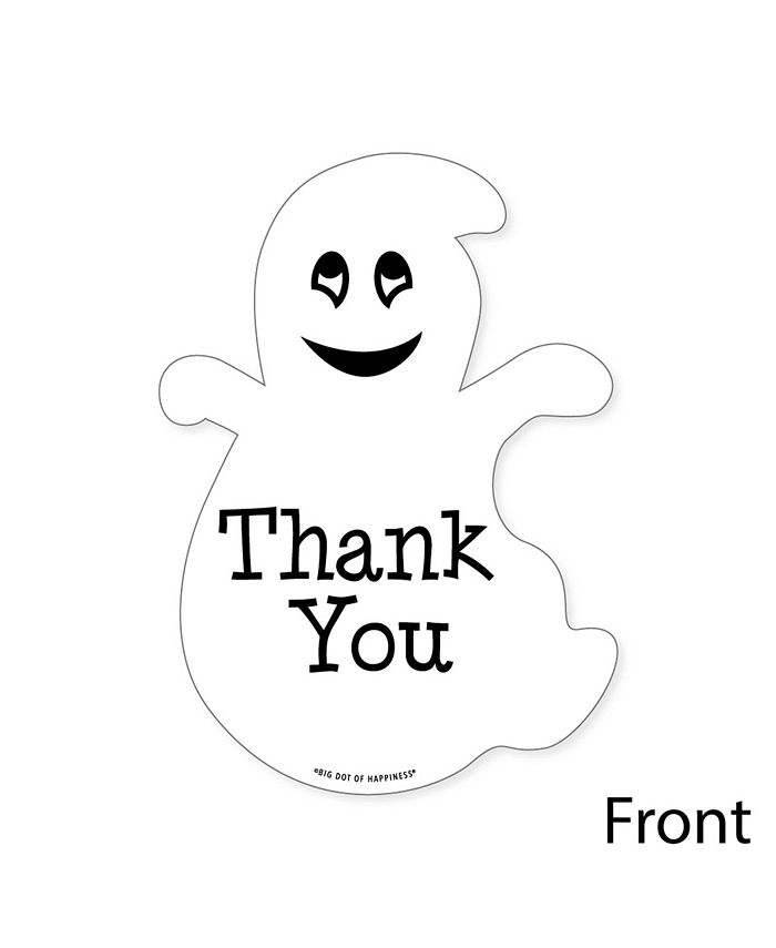 Big Dot of Happiness Spooky Ghost - Halloween Party Shaped Thank You ...