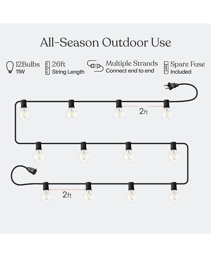 Brightech Ambience Pro 26 ft. LED Indoor/Outdoor Plug-In String Lights ...