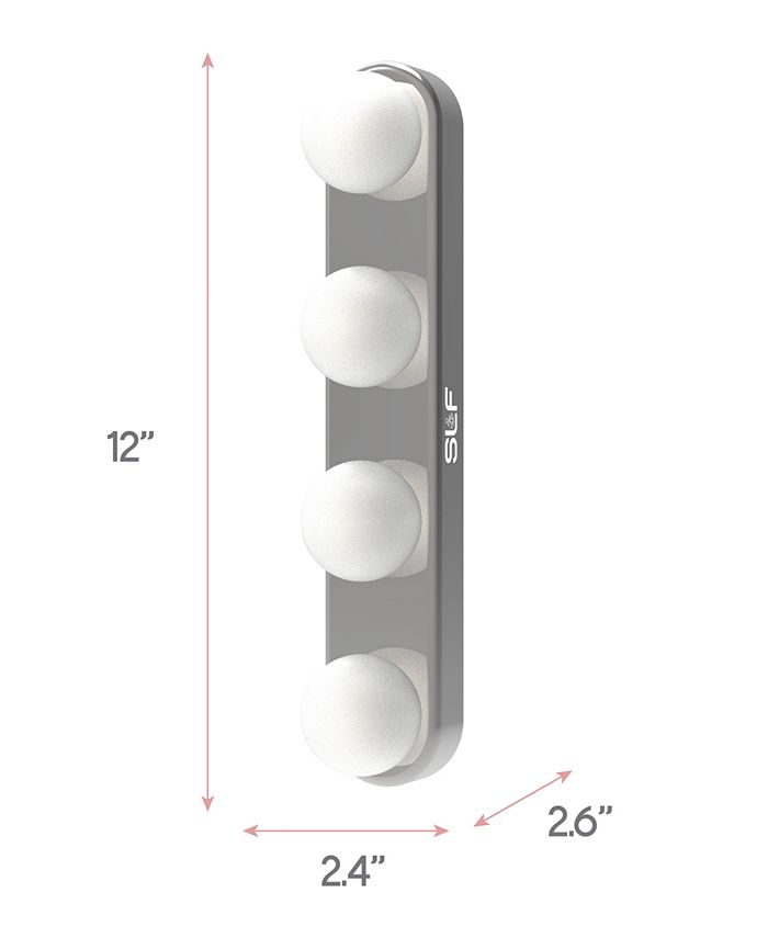 Tzumi SLF Battery-Operated LED 4-Bulb Vanity Light Bar - Macy's