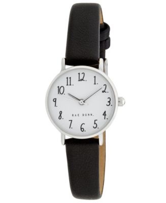Rae Dunn Women's Megan Black Polyurethane Strap Watch 26mm - Macy's