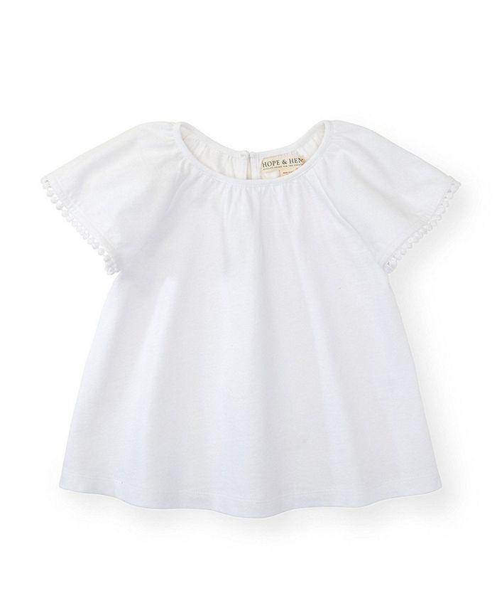 Hope & Henry Girls Flutter Top with Crochet Dot Trim - Macy's