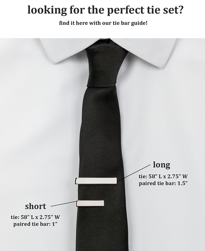 ConStruct Men's Solid Tie & 1" Tie Bar Set - Macy's