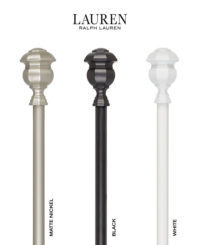 Lauren Ralph Lauren Welford 1" Adjustable Window Curtain Rod and Finial ...
