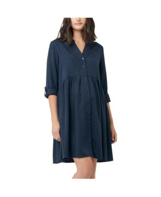 Ripe Maternity Maternity Demi Tencel Shirt Dress Navy - Macy's