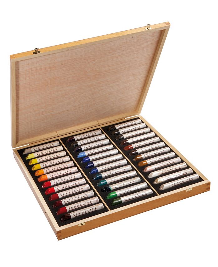 Sennelier Medium Oil Stick Wooden Box 36 Piece Color Set - Macy's
