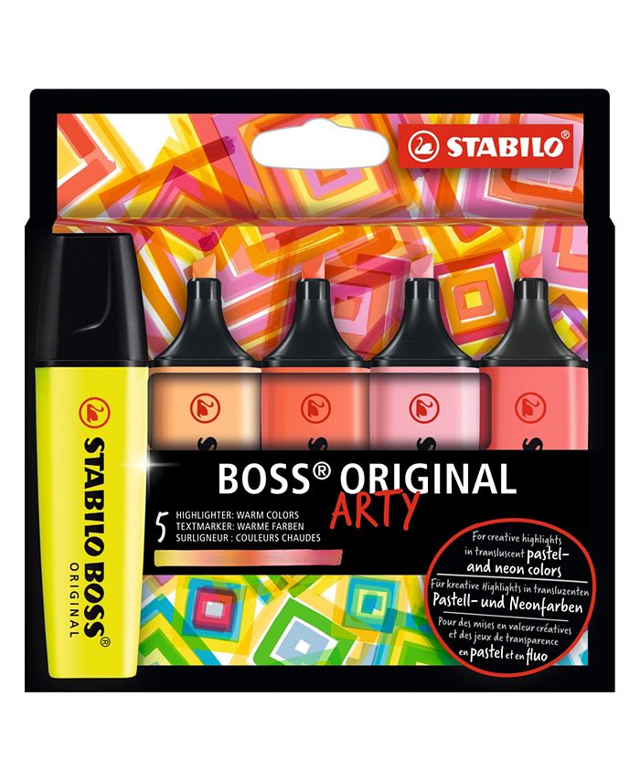 Stabilo Boss Original Highlighters Arty Warm Colors 5 Piece Set - Macy's