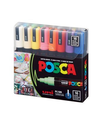 POSCA 16 Piece Color Paint Medium Marker Set, 5 ml - Macy's