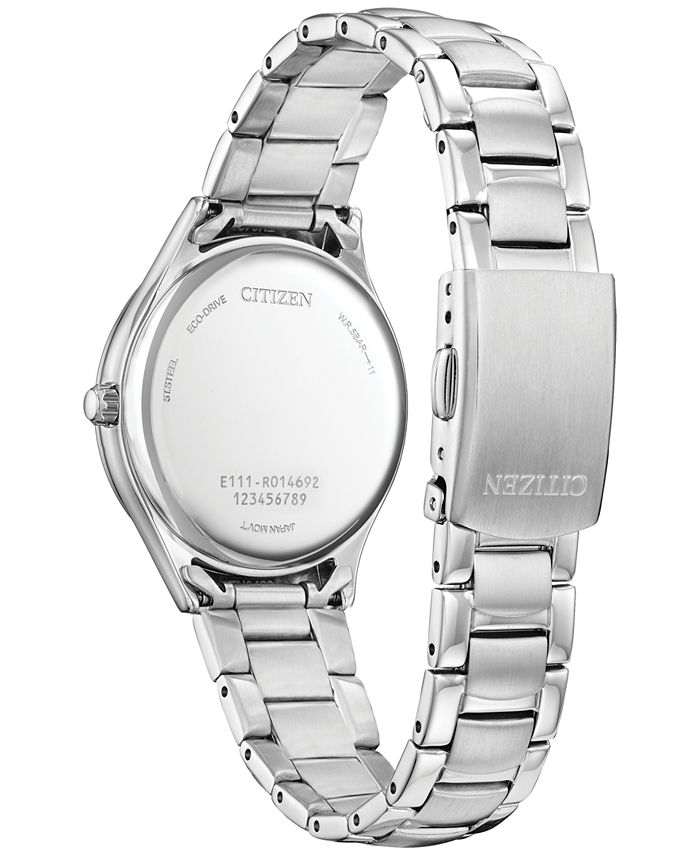 Citizen Eco-Drive Women's Crystal Stainless Steel Bracelet Watch 34mm & Reviews - All Watches ...