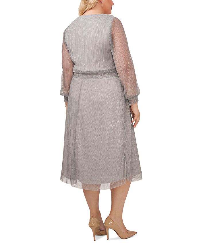 MSK Plus Size Lurex Smocked Midi Dress & Reviews - Dresses - Plus Sizes ...