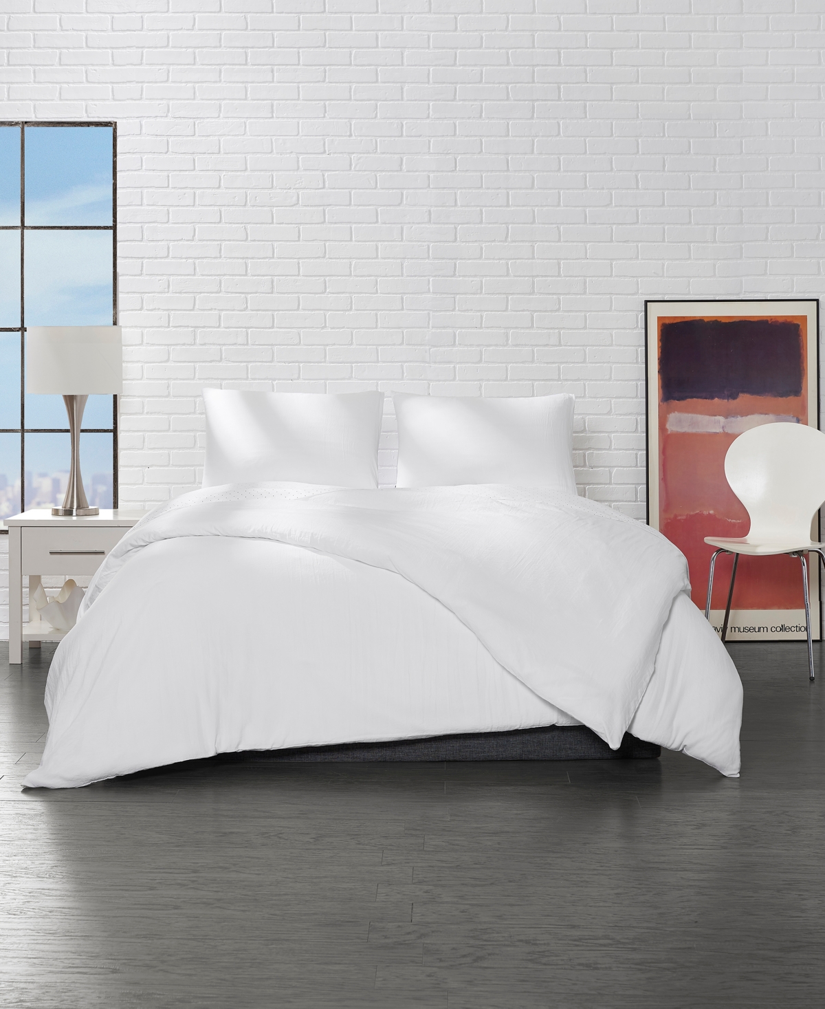 Ella Jayne Solid Microfiber 3-Pc. Duvet Cover Set  Full/Queen - White