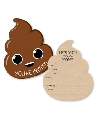 Party 'Til You're Pooped - Shaped Poop Fill-in Invitations with ...