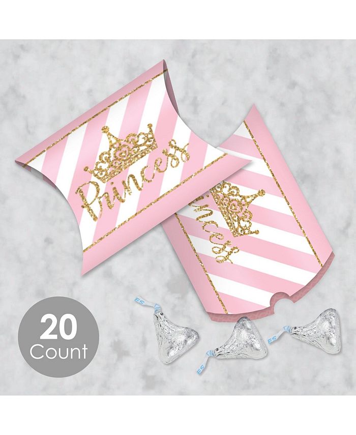 Big Dot of Happiness Little Princess Crown - Favor Gift Boxes - Pink ...